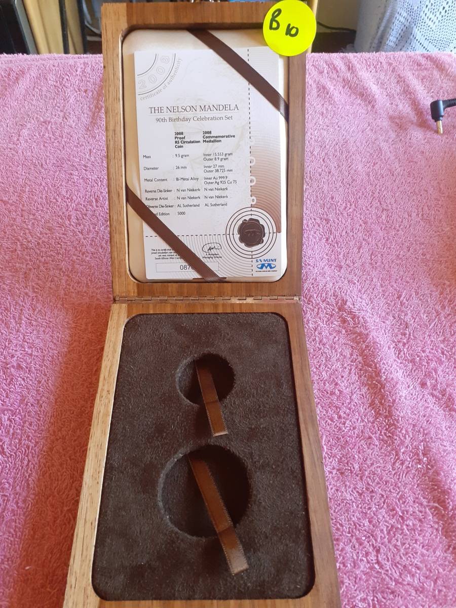 Coin Holders & Pockets - Wooden Coin Holder Box - Nelson Mandela - 90th ...
