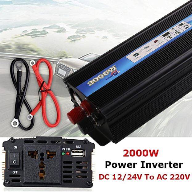Solar Power Stations - 2000 WATT Power Inverter - Convert 12V DC to ...
