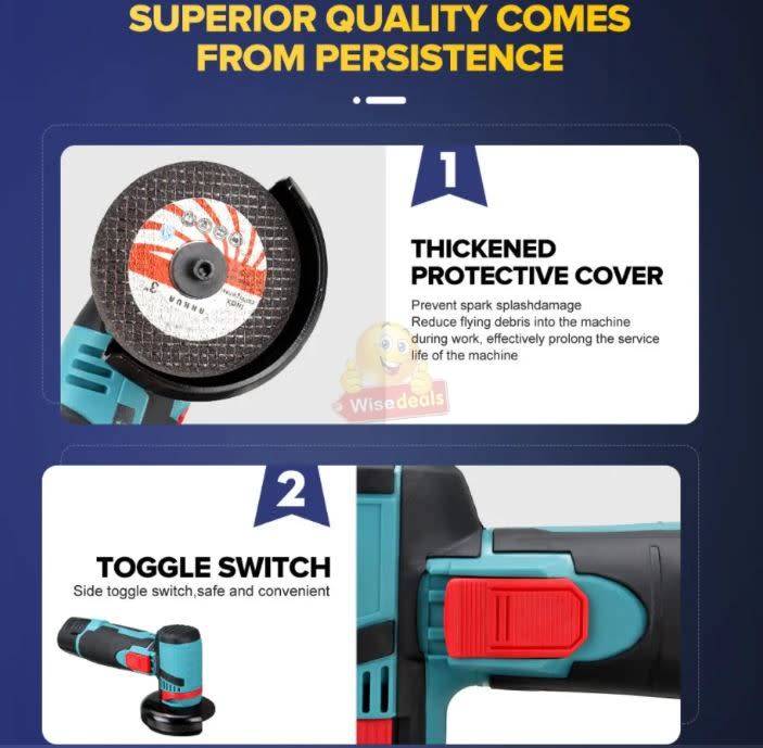 Grinders - Cordless Rechargeable Angle Grinder Kit with 2 X Discs ...