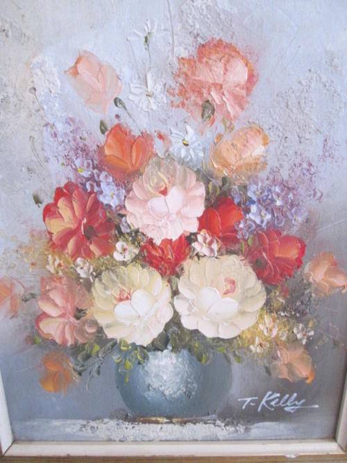 Oils - Original T KELLY Still Life Bouquet Signed Oil Painting was sold ...