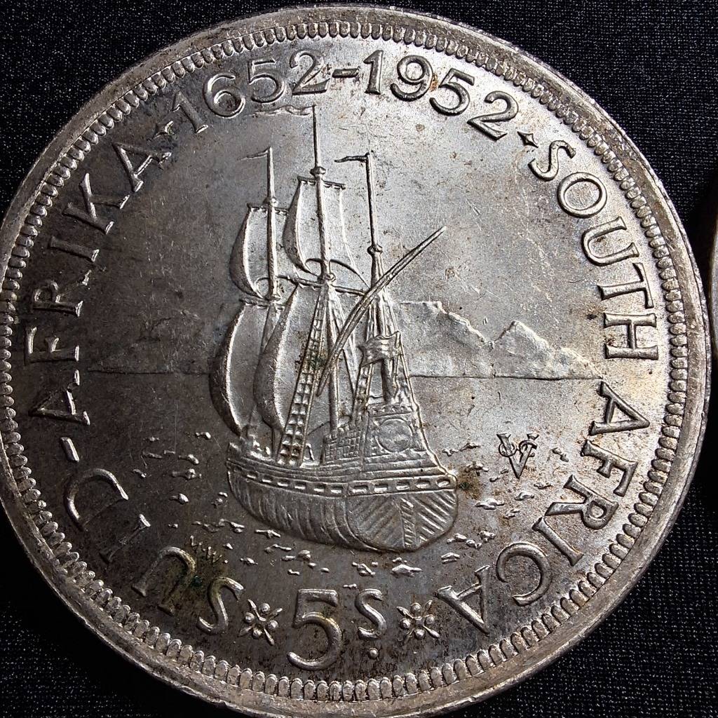 Five Shillings - 4 x 1952 South Africa 5 shillings was sold for 761.00 ...