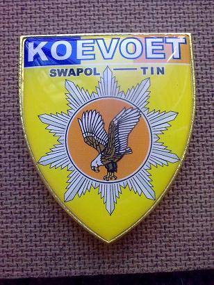 South African Army - KOEVOET Swapol Tin shoulder flash was sold for ...