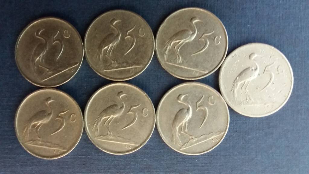 Five Cent - South Africa 5 cents Afrikaans 1965, 1967 & 1968, English ...