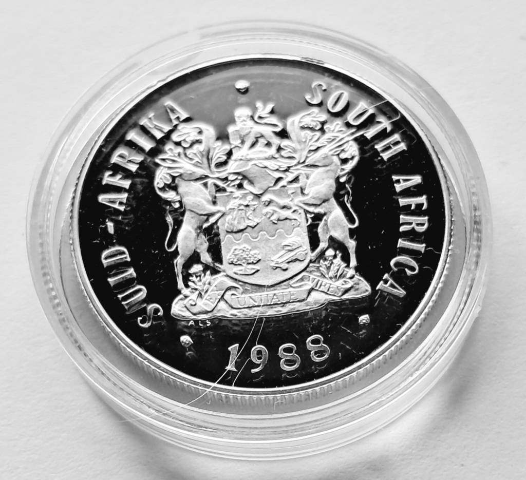 One Rand - SOUTH AFRICA - 1 RAND 1988 SILVER - DIAS PROOF COIN (IN ...