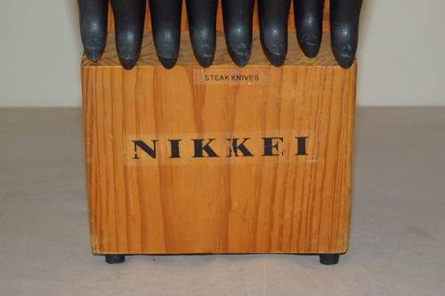 Other Kitchenalia - AN AMAZING NIKKEI KNIFE SET IN A WOODEN HOLDER THAT ...