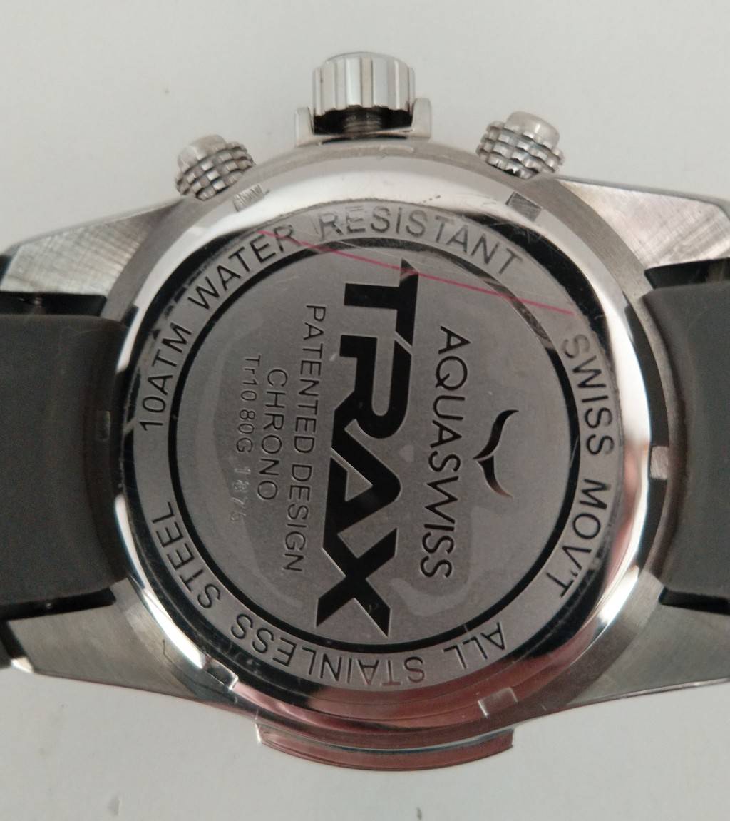 Men's Watches - AQUASWISS Men`s Trax GRAPHITE GREY Chronograph Swiss ...