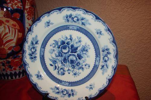 Oriental Porcelain - Beautiful Blue Rose-Fine China Plate-Dia. 22cm ...