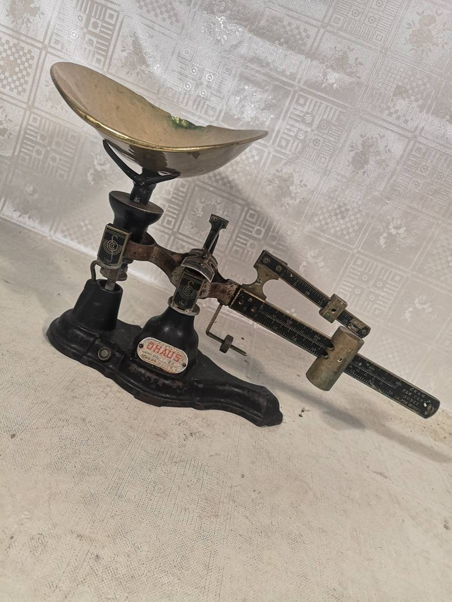 Scales & Weights - Antique Pharmaceutical Ohaus Scale Brass Pan 2 Kilo ...