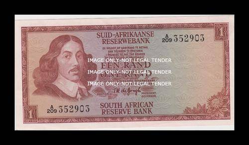 TW de Jongh - 1967 TW DE JONGH OLD R1 NOTE 1ST ISSUE AFR/ENG UNC was ...