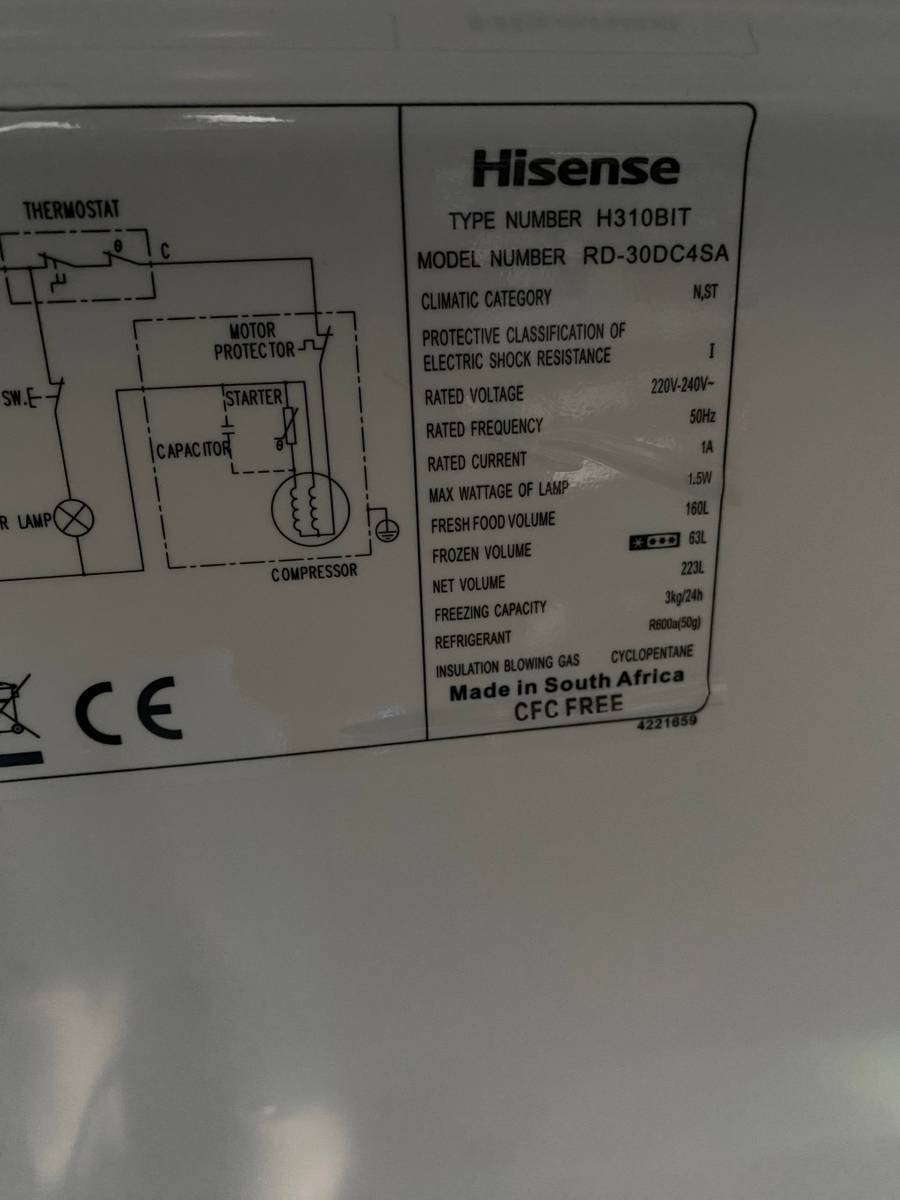 Fridges & Freezers - Hisense H310BIT | (Combi) Refrigerator was sold ...