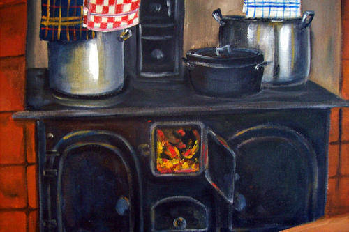 Acrylics - Ouma se koolstoof- 650x900mm - by HELENA KRUGER was sold for ...