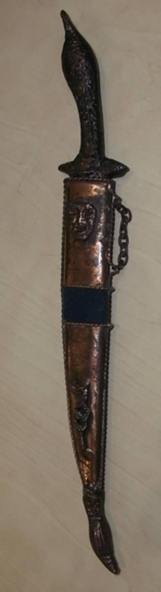 Knives & Daggers - a Antique 1821 Greece Dagger in brass Sheath ...