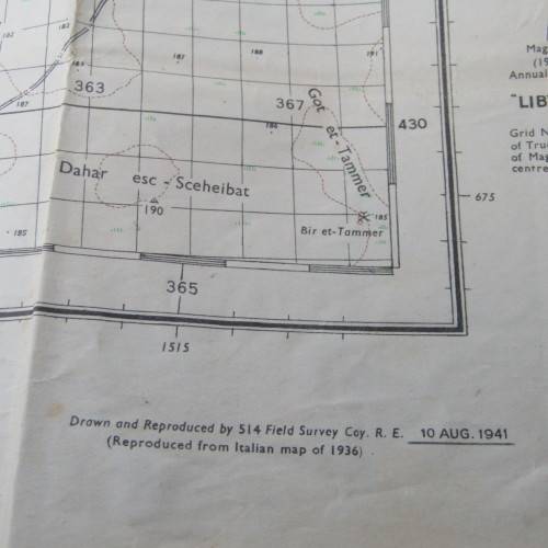 Maps - WW2 1941 War Map of AIN EL-GAZALA Libyan grid - 59,5 x 49cm was ...