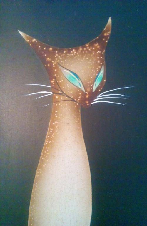 Other Antiques & Collectables - Nineteen seventies airbrushed Siamese ...