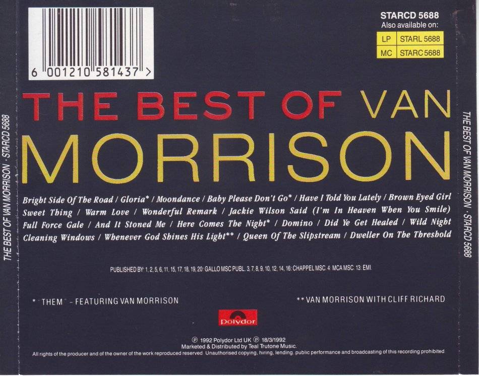Other Music CDs - VAN MORRISON - The Best Of Van Morrison (CD) STARCD ...