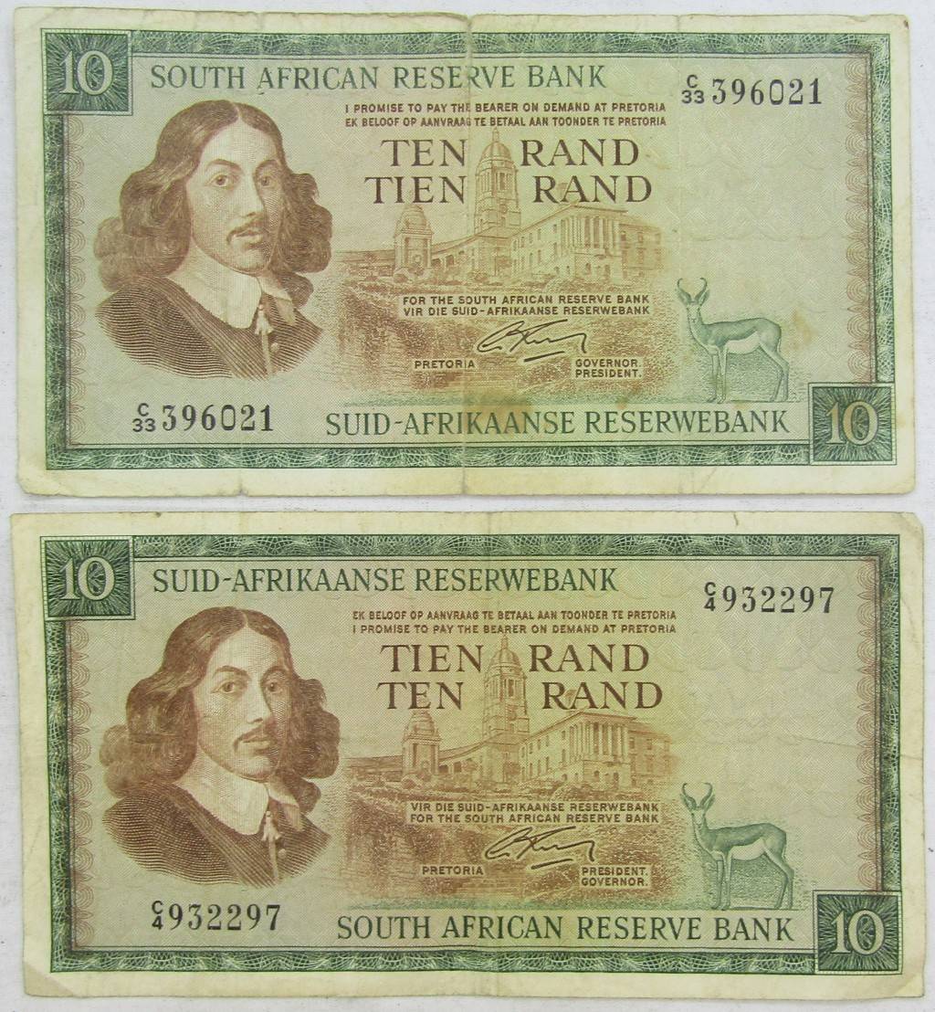 G Rissik - G.Rissik Pair of 2nd Issue rarer R10 notes with both ENG/AFR ...