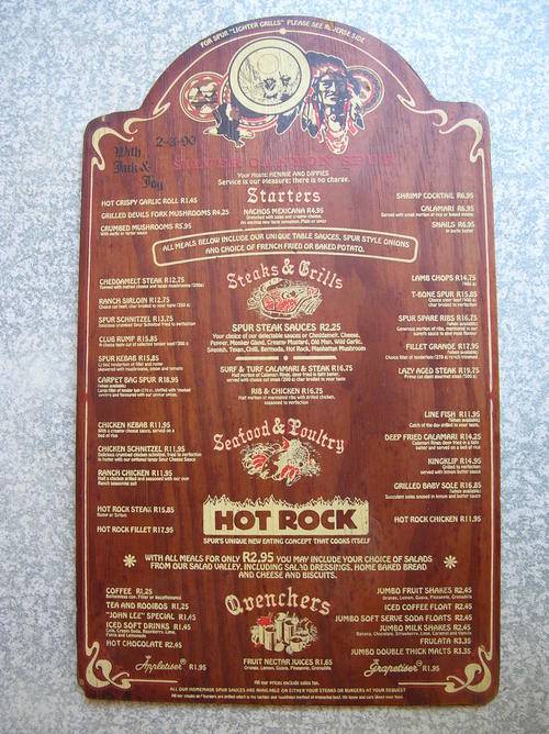 Advertising - Old Spur Steak Ranches Menu "Silver Canyon Spur" dd 02-03 ...