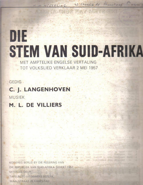Documents - SOUTH AFRICAN HISTORY!! THE ORIGINAL SOUTH AFRICAN NATIONAL ...