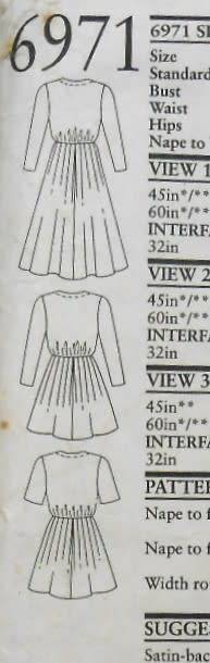 Patterns - NEW LOOK PATTERNS 6971 DOUBLE BREASTED DRESS-SHORT/LONG SIZE ...