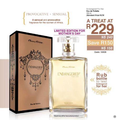 Fragrances for Her - Endangered Perfume 100ml from Avroy Shlain was ...