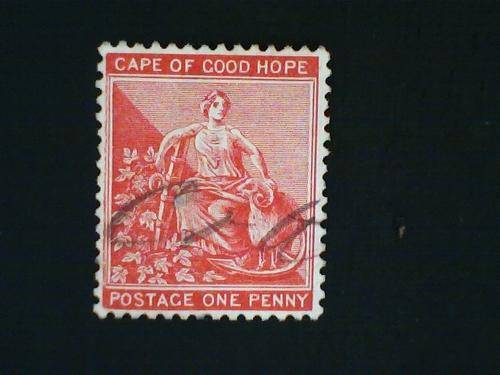 Cape of Good Hope - Cape of Good hope, postage, one penny, rose red was ...