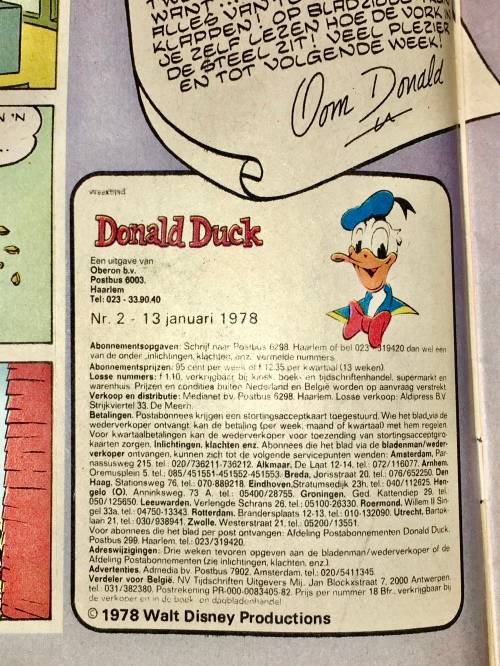 Comic Books - DONALD DUCK,, NO.2 !!!,,,1978 ..(VG) (WALT DISNEY)DUTCH ...