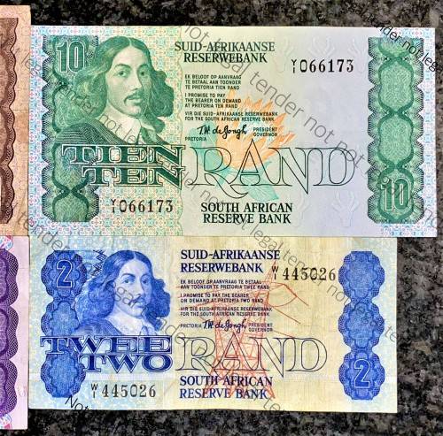 TW de Jongh - REPLACEMENT NOTE SET TW DE JONGH R20 -Z1, R10 -Y1 IS UNC ...