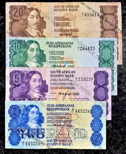 TW de Jongh - REPLACEMENT NOTE SET TW DE JONGH R20 -Z1, R10 -Y1 IS UNC ...