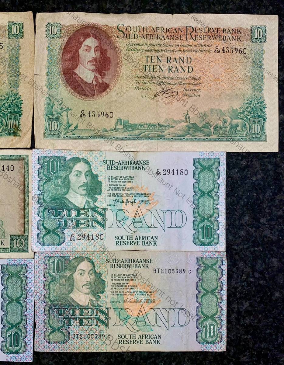 G Rissik - SET OF R10 NOTES ALL GOVERNORS FROM 1961 - 1990 (1 BID TAKES ...