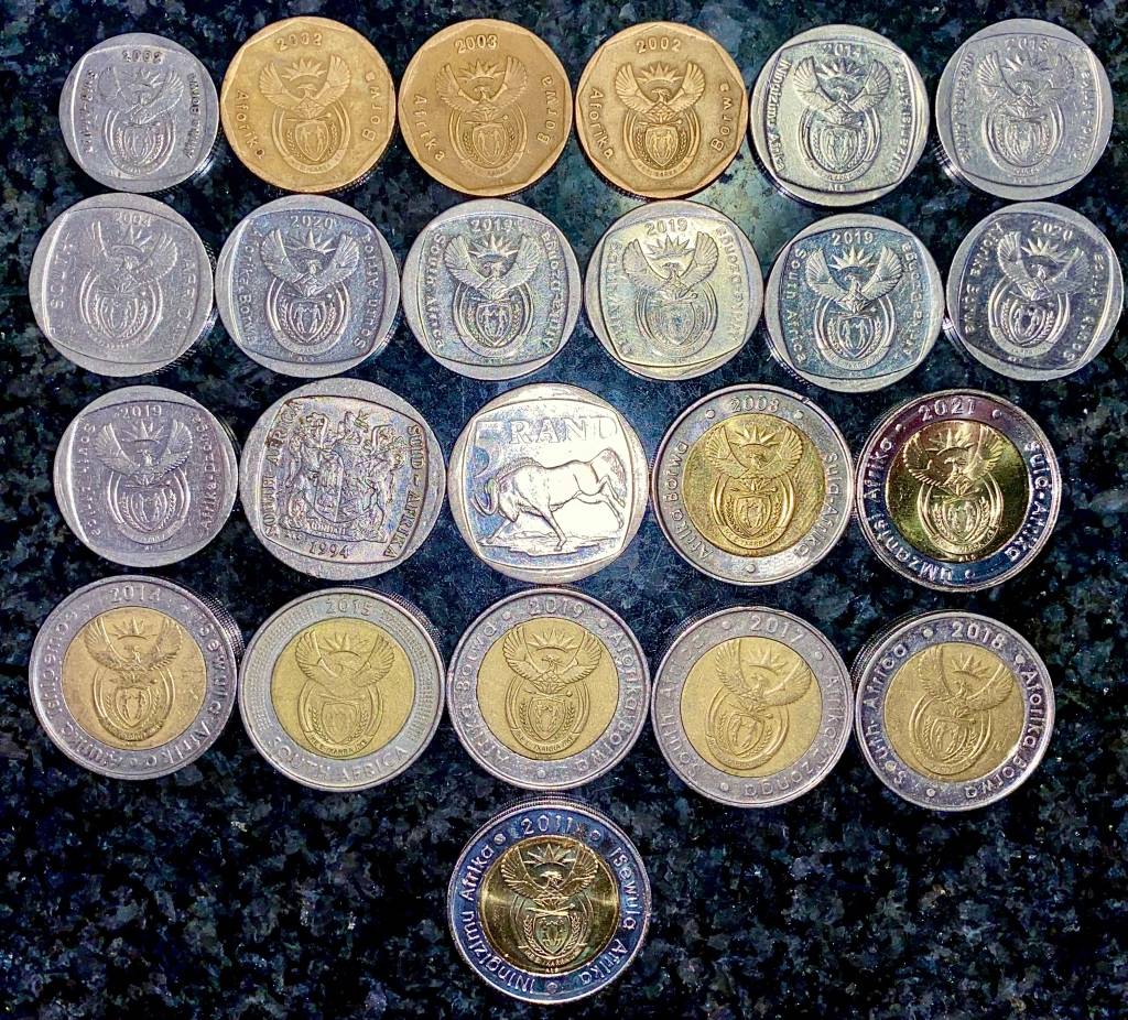 Five Rand - COMPLETE SET OF ALL SOUTH AFRICAN COMMEMORATIVE COINS 1994 ...