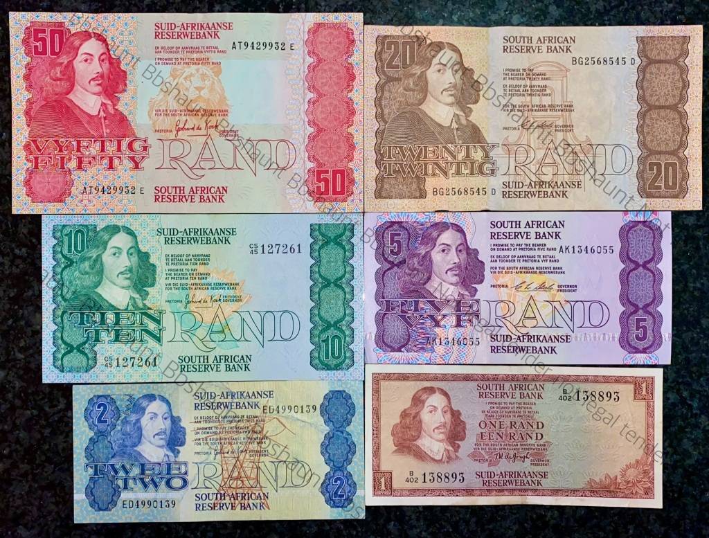 CL Stals - SET OF VARIOUS GOVERNORS & DECIMALS R50 TO R1 - CL STALS, DE ...