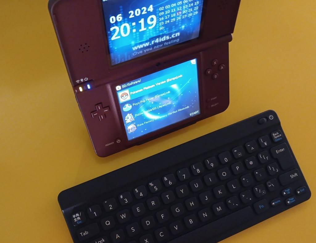 Nintendo - Game Boy DS XL with Pokemon Type and Wireless Keyboard ...