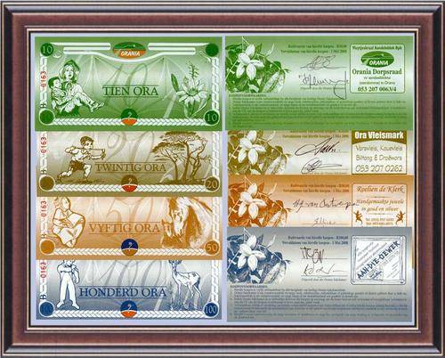 Other South African Bank Notes - Orania catalogue and three version Ora ...