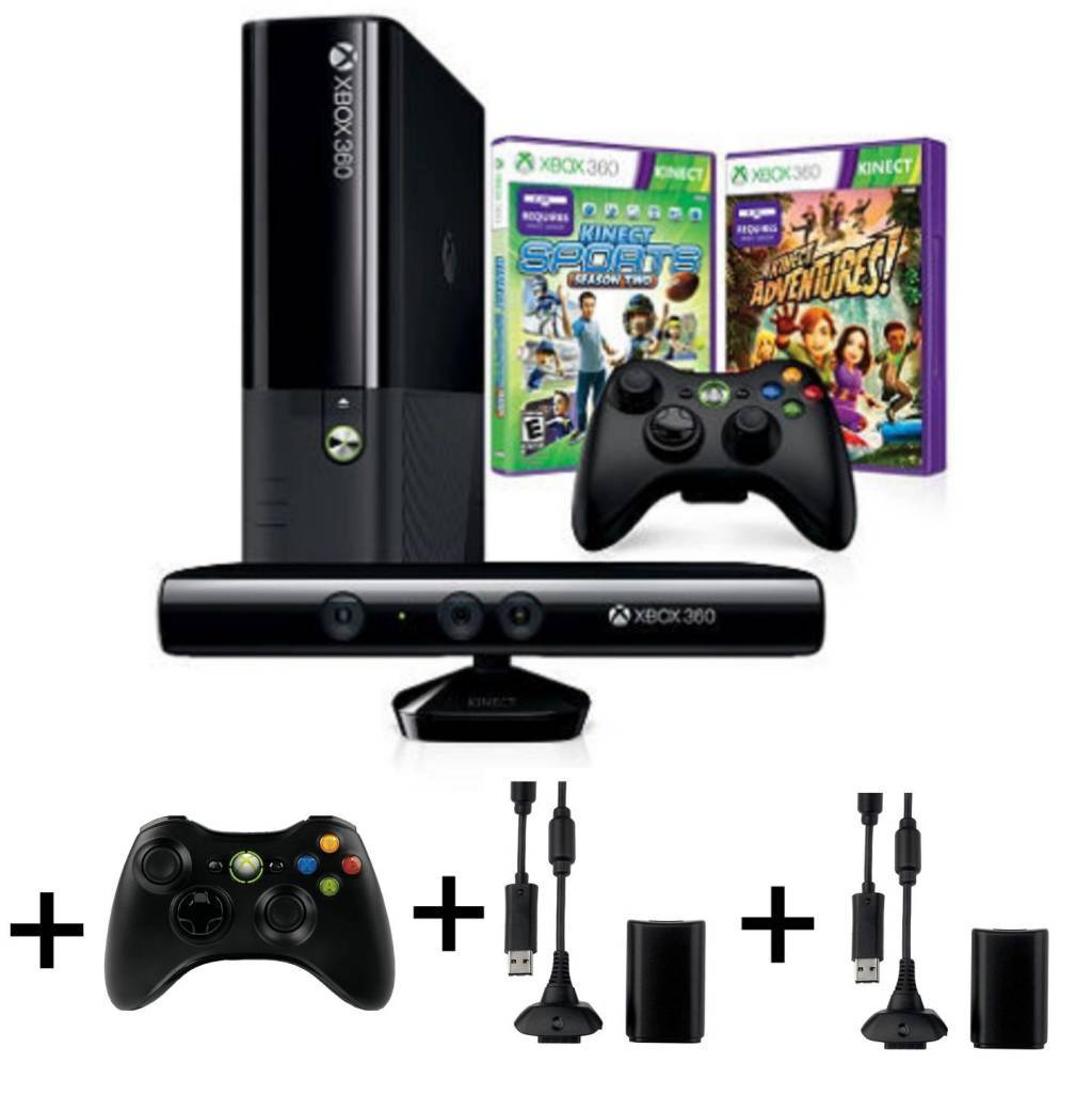 Xbox - Xbox 360 E 4GB with Kinect and 2 Controllers was sold for R1,250 ...