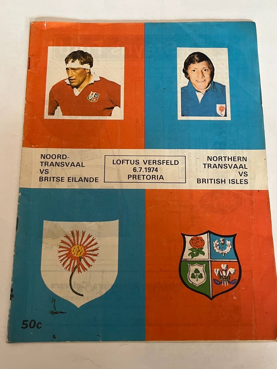 Sporting Memorabilia - Rugby Programme - Northern-Transvaal vs British ...