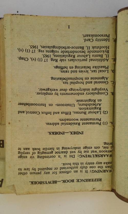 Mandela Memorabilia - Pass Book (Dompas) Apartheid Policing Era was ...