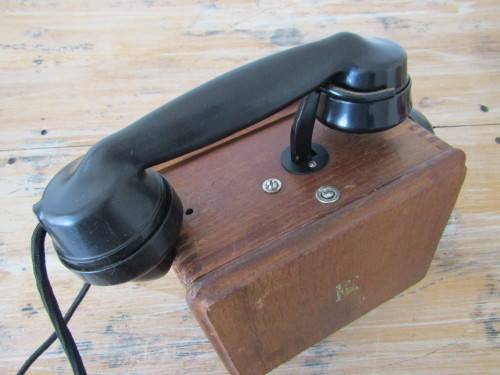 Telephones - Antique Ericsson wooden box Telephone, England **No ...