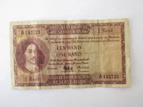 MH de Kock - Old South African R1 bank note, MH de Kock, 1961 issue was ...