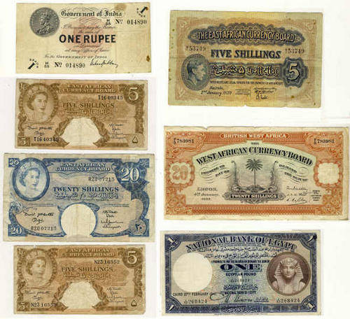 Africa - Old Colonial Bank Notes of East & West Africa Colonial Boards ...