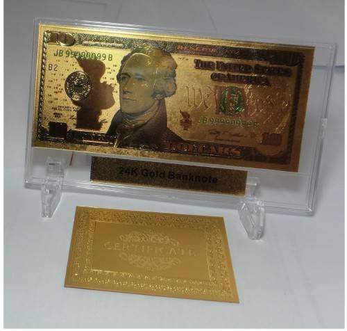 Numismatic collectables - USA: 24K Gold Banknote: 10 Dollars was sold ...