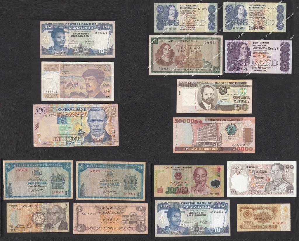 Collections & Lots - Collection of old Banknotes including South Africa ...