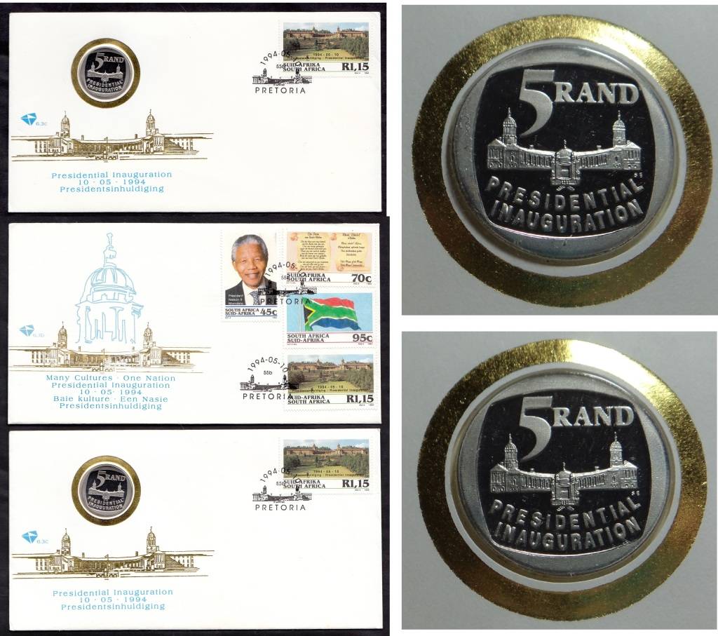 Inauguration R5 - Presidential Inauguration 1994: Three FDCs (Two with ...