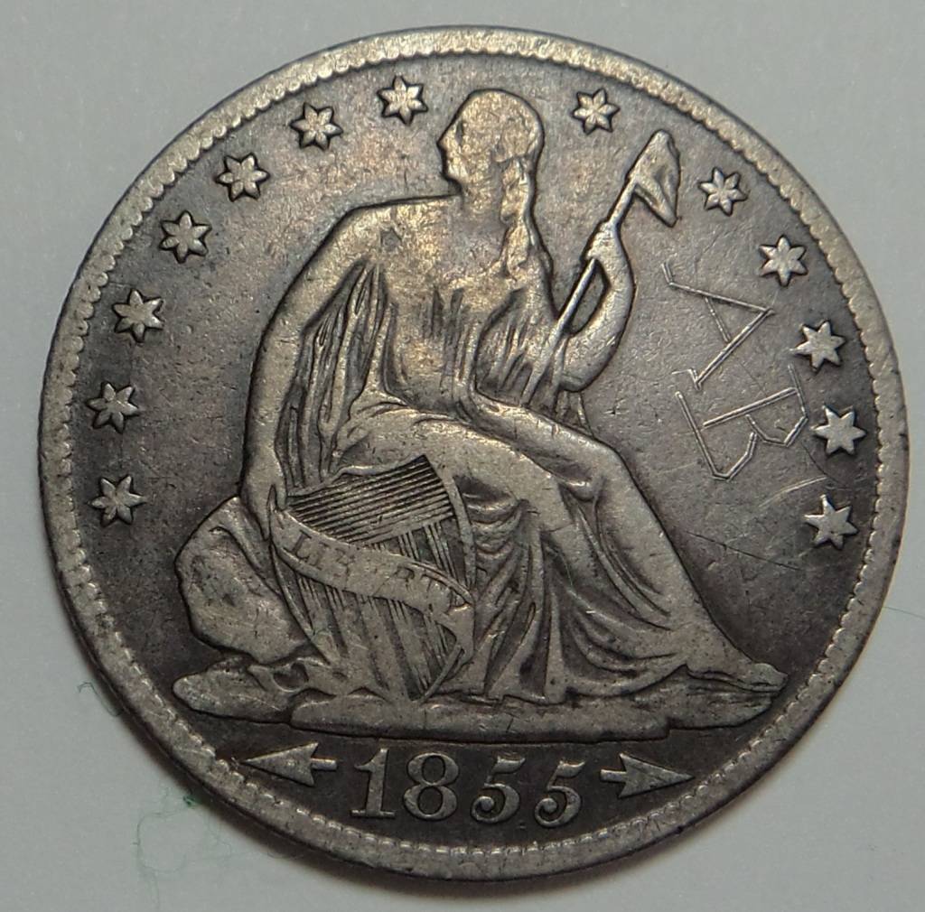 The Americas - USA Seated Liberty Half Dollar 1855 (O) was sold for 365 ...