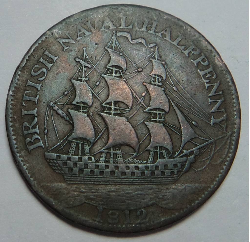 Tokens - Yorkshire, British Naval Half Penny (Viscount Nelson) 1812 for ...