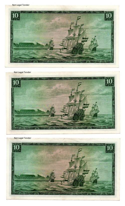 G Rissik - 3 x 1966 South Africa G Rissik Type 5, Second Issue R10 ...