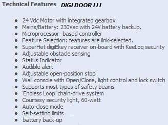 Unusual Items - Digi Door III Garage Door Opener ( KIT ) (( SECTIONAL ...