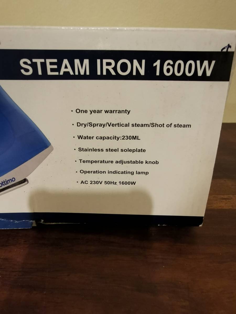 Irons & Ironing Boards - 1600w Ottimo Steam Iron was sold for R49.00 on ...
