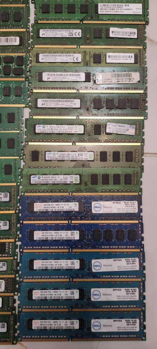 Memory (RAM) - 36x 4gb DDR3 Ram sticks was sold for R925.00 on 14 Apr ...