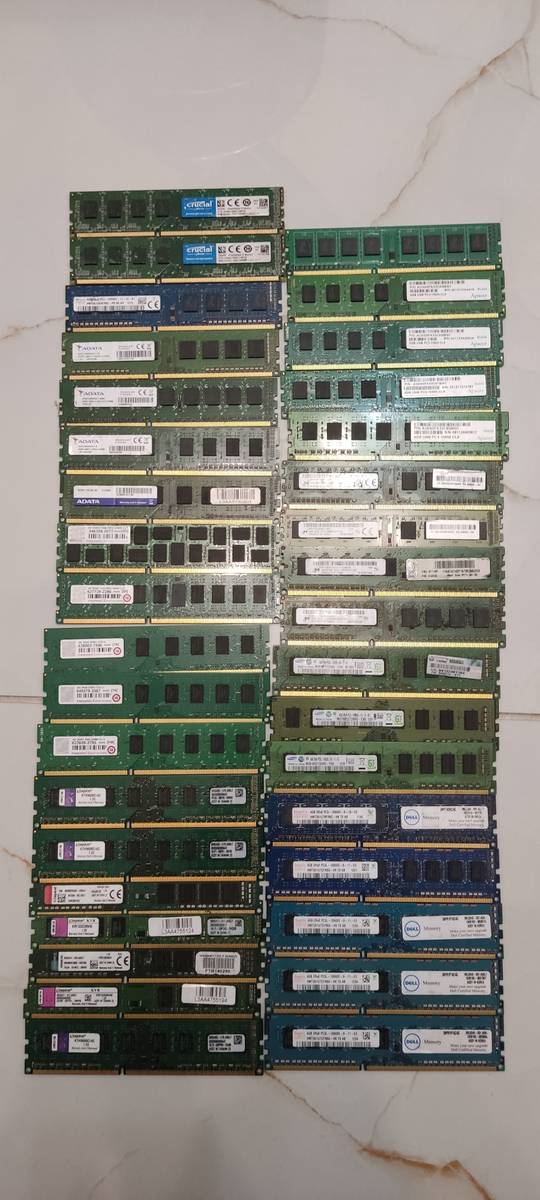 Memory (RAM) - 36x 4gb DDR3 Ram sticks was sold for R925.00 on 14 Apr ...