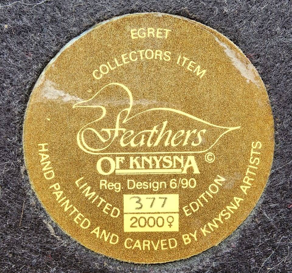 Wooden - FEATHERS GALLERY KNYSNA LIMITED EDITION NO 377 OF 2000 EGRET ...